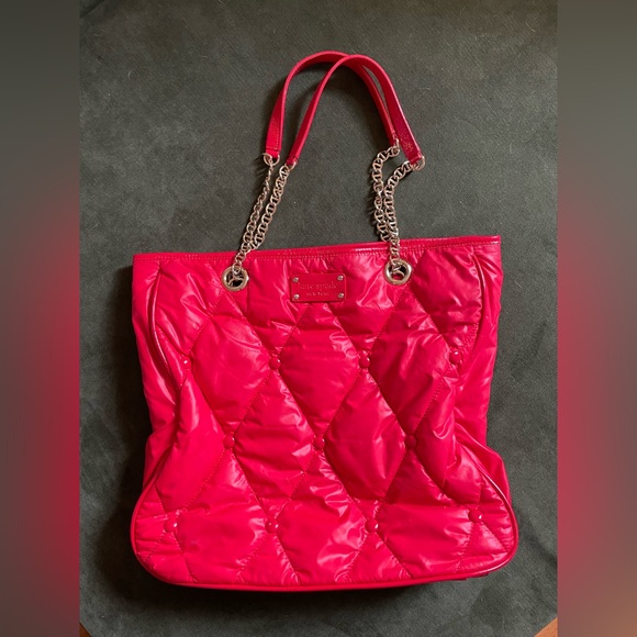 kate spade | Bags | Kate Spade New York Tote Bag Red Puffer Nylon ...